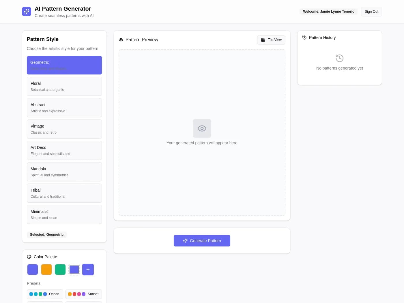 AI Seamless Pattern Generator