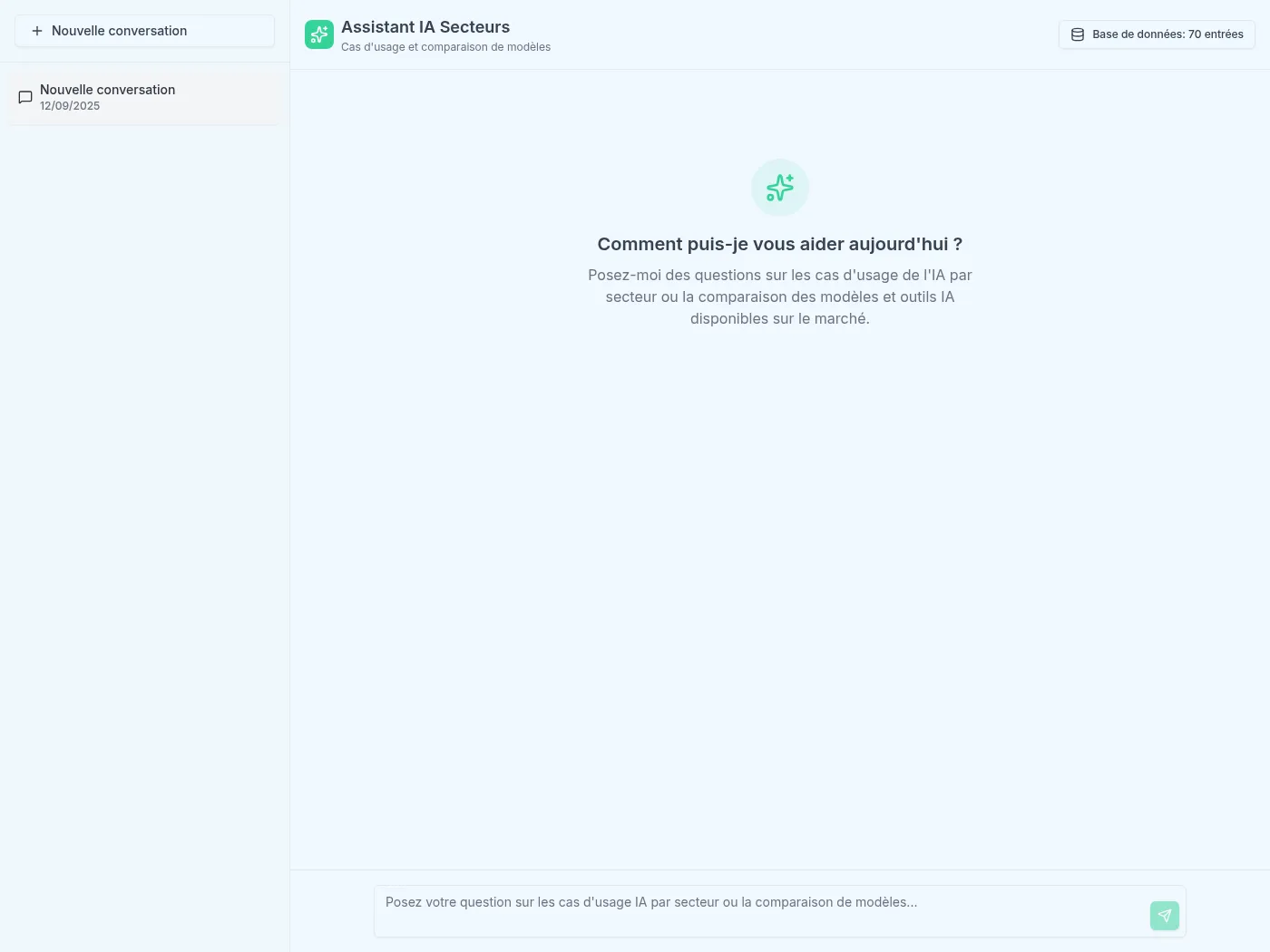 AI Sector Use Case & Model Comparison Chat App