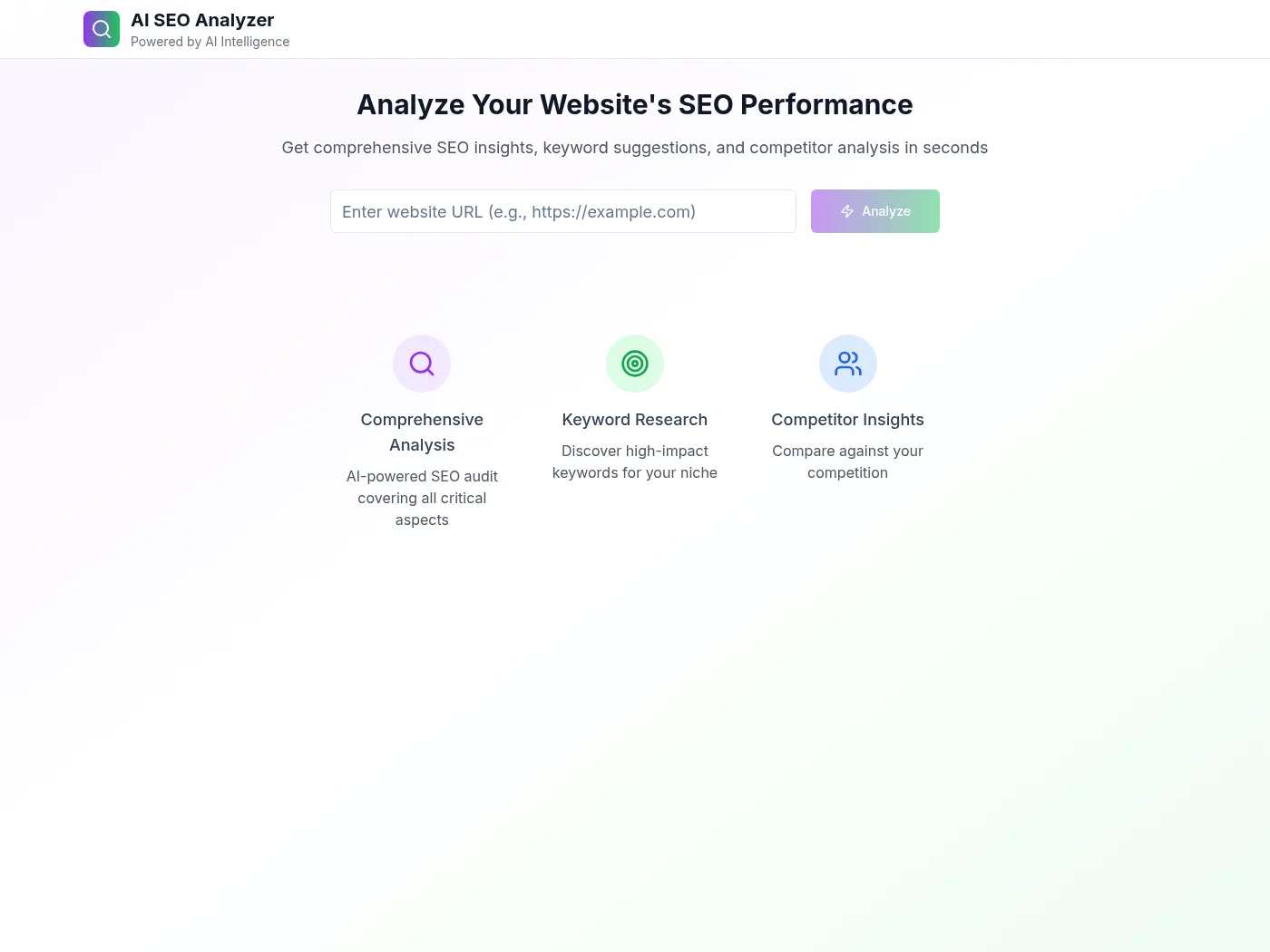 AI-Powered SEO Analyzer & Competitor Insights