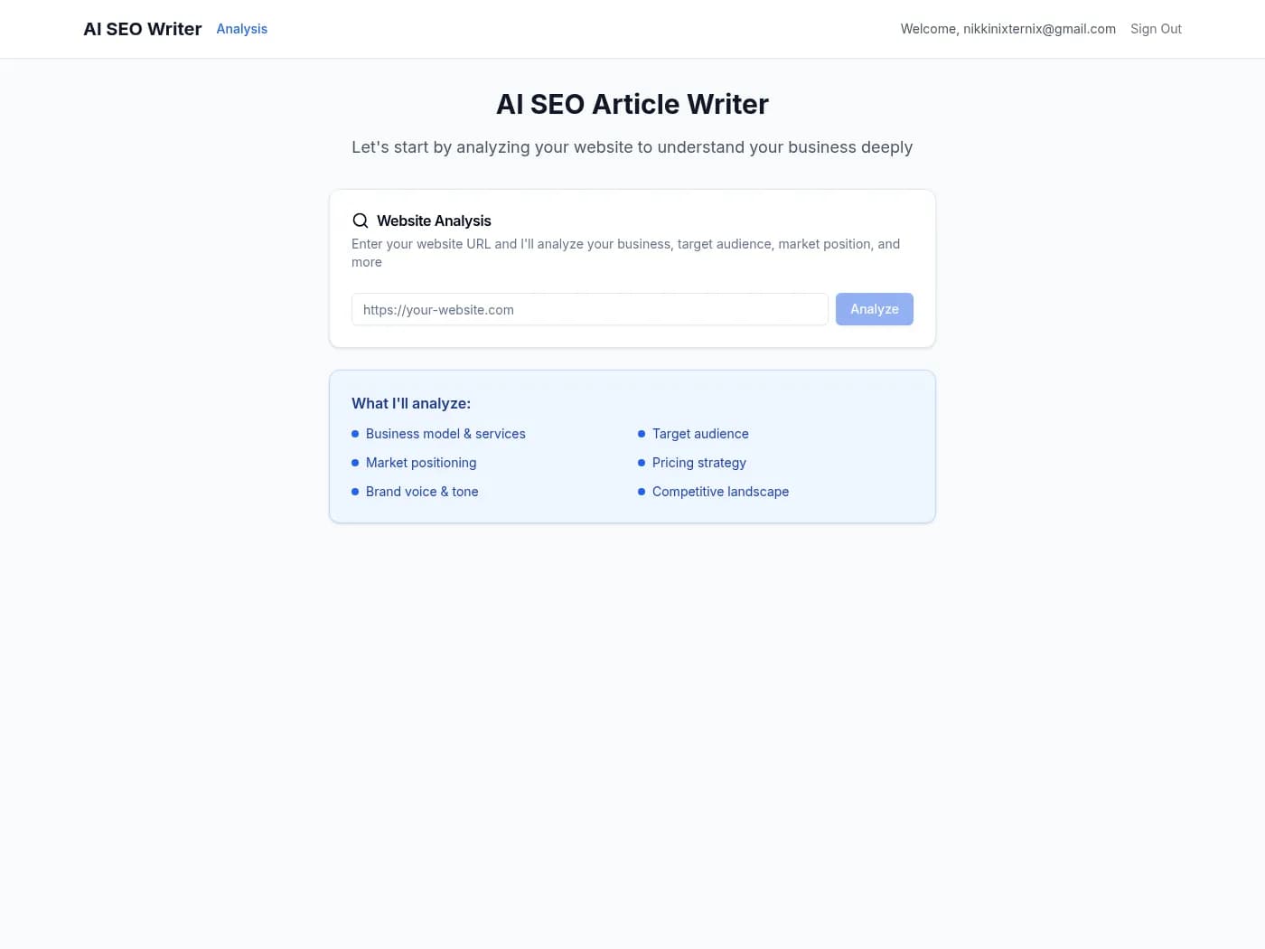 AI-Powered SEO Article Writer & Business Analyzer
