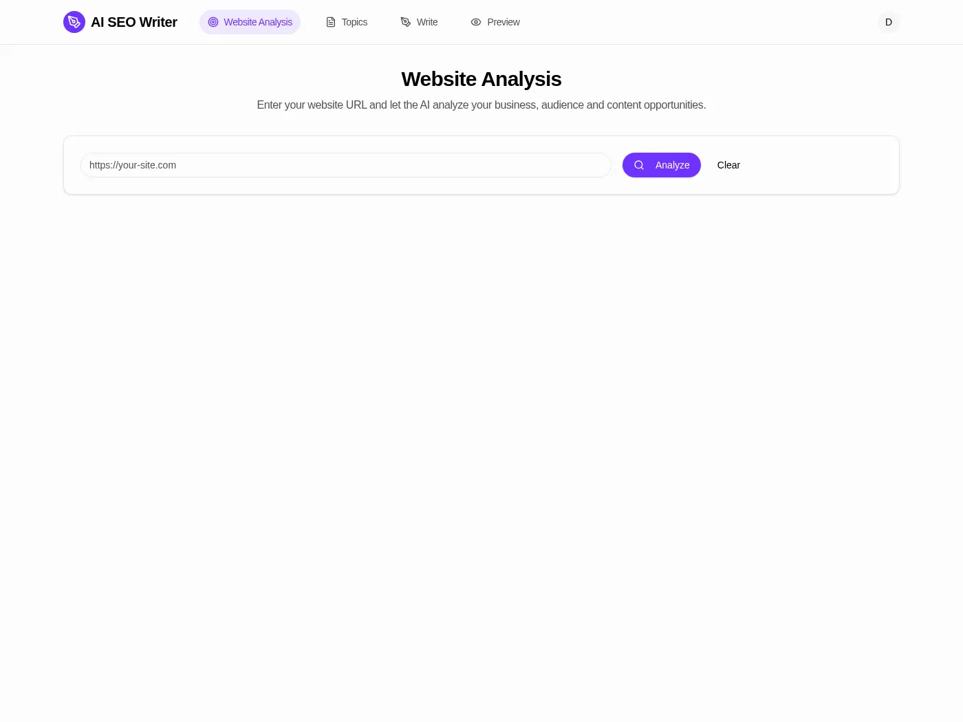 AI-Powered SEO Article Writer & Business Analyzer