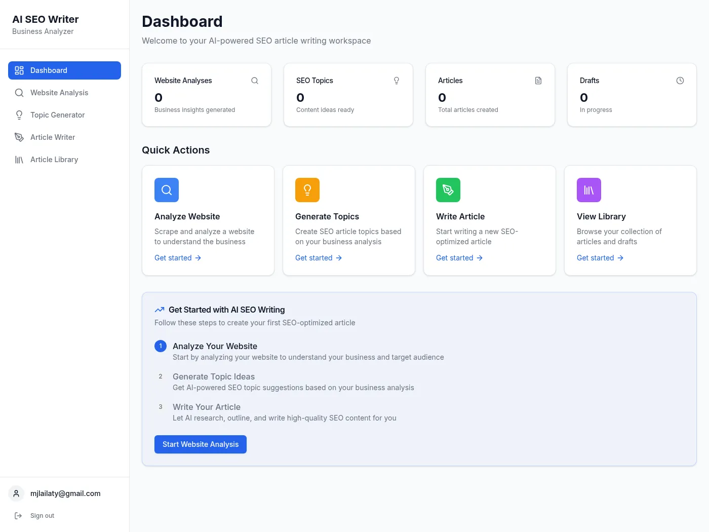 AI-Powered SEO Article Writer & Business Analyzer