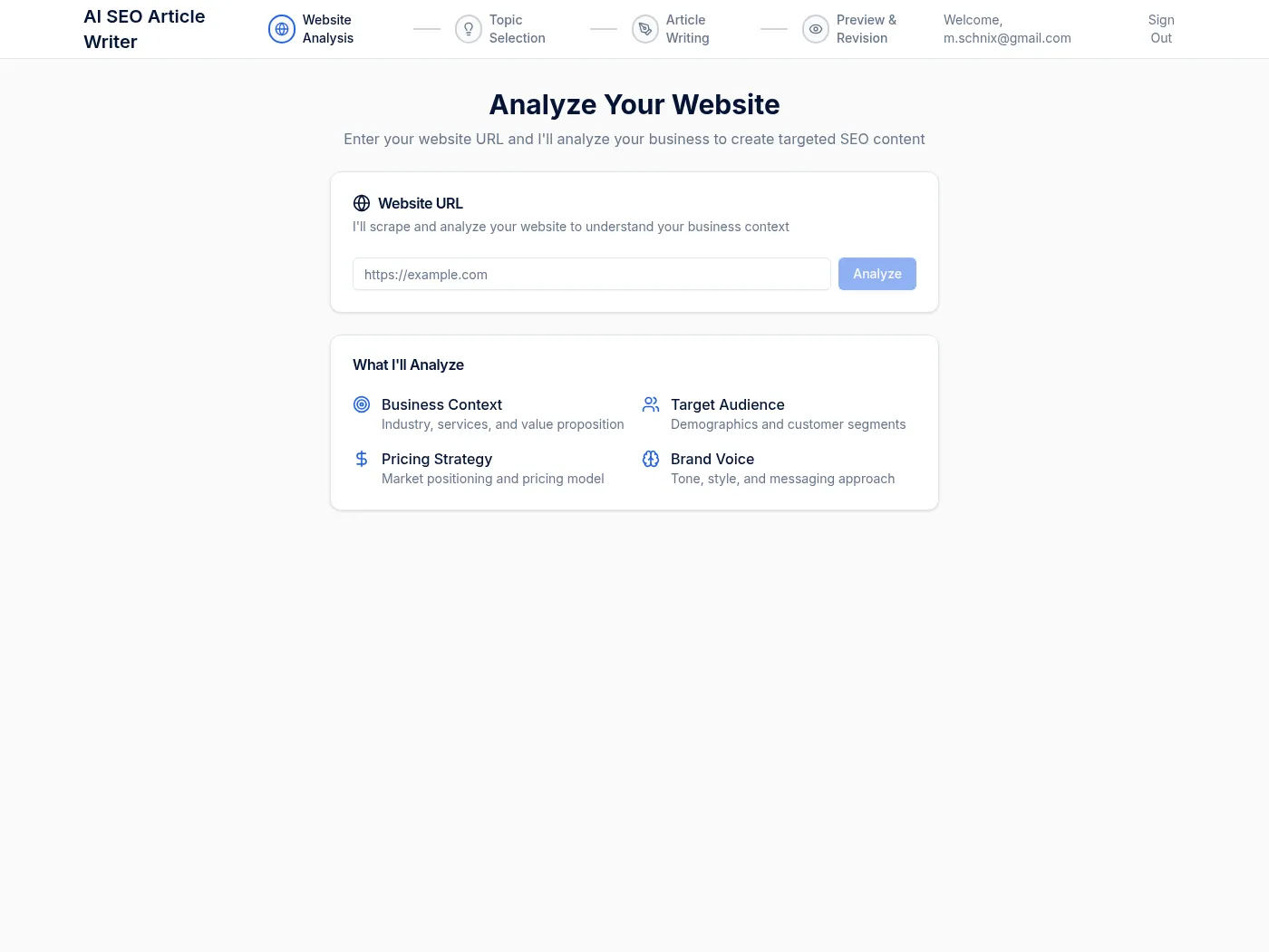 AI-Powered SEO Article Writer & Business Analyzer