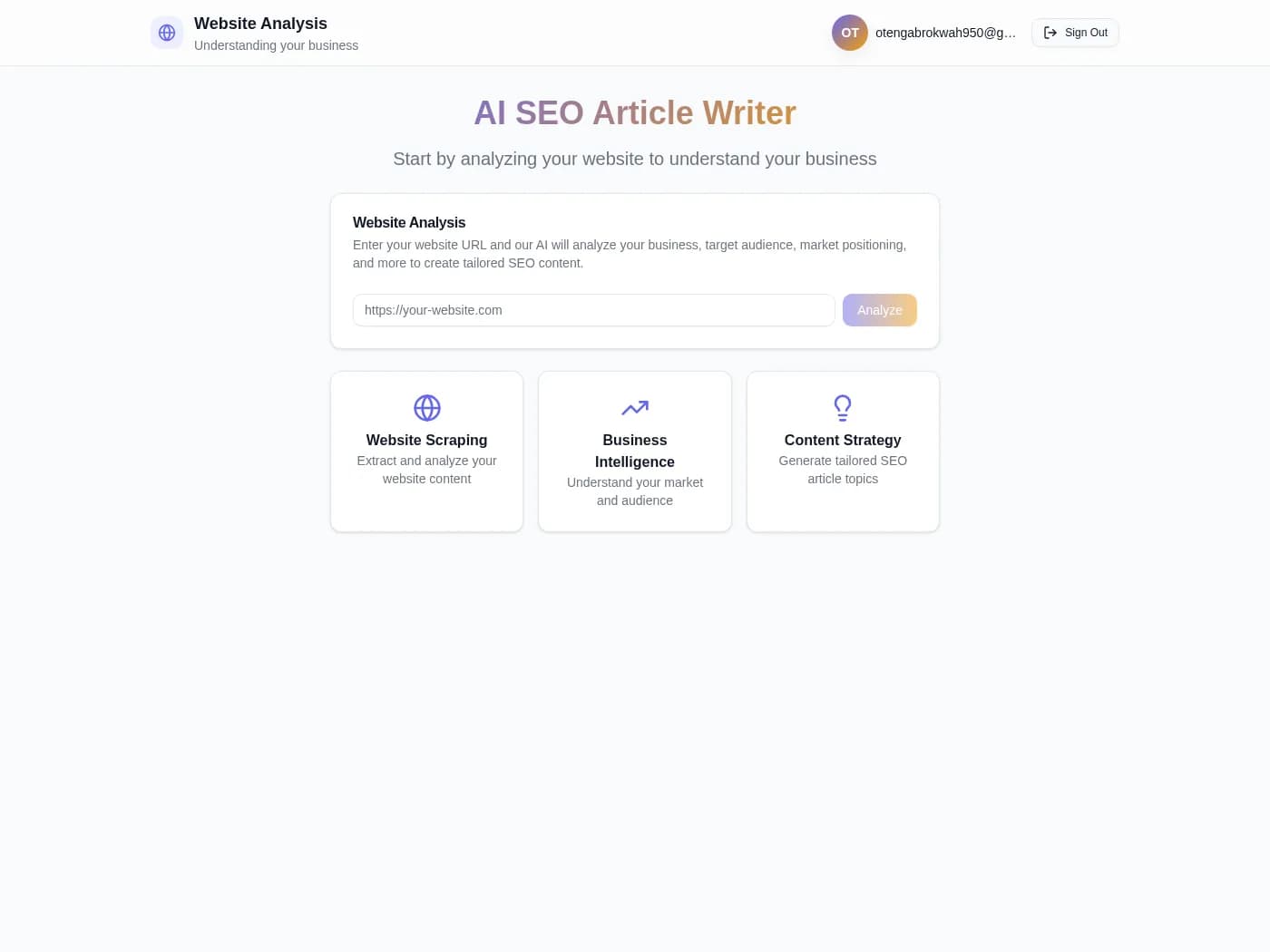 AI-Powered SEO Article Writer & Business Analyzer