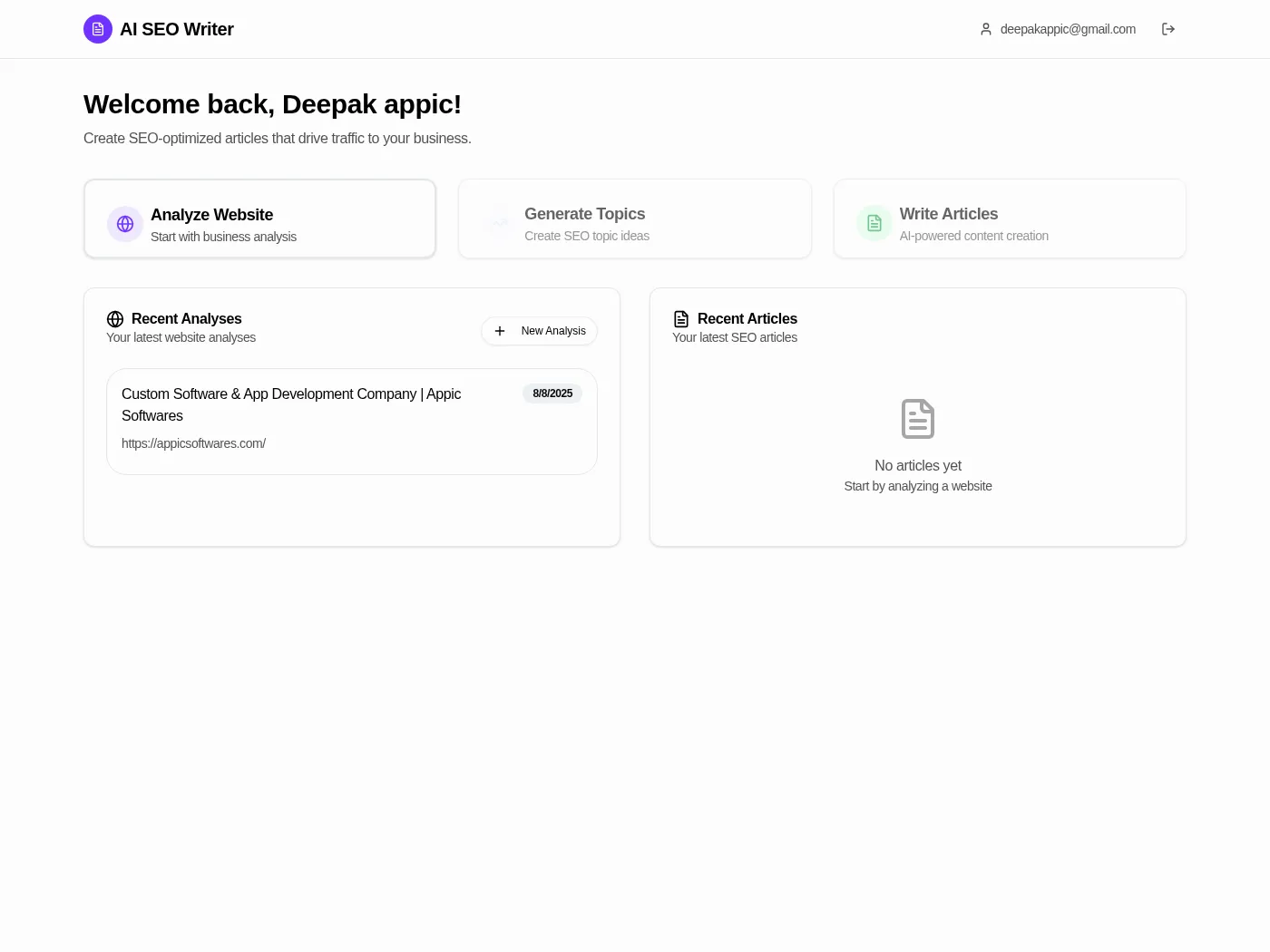AI-Powered SEO Article Writer & Business Analyzer
