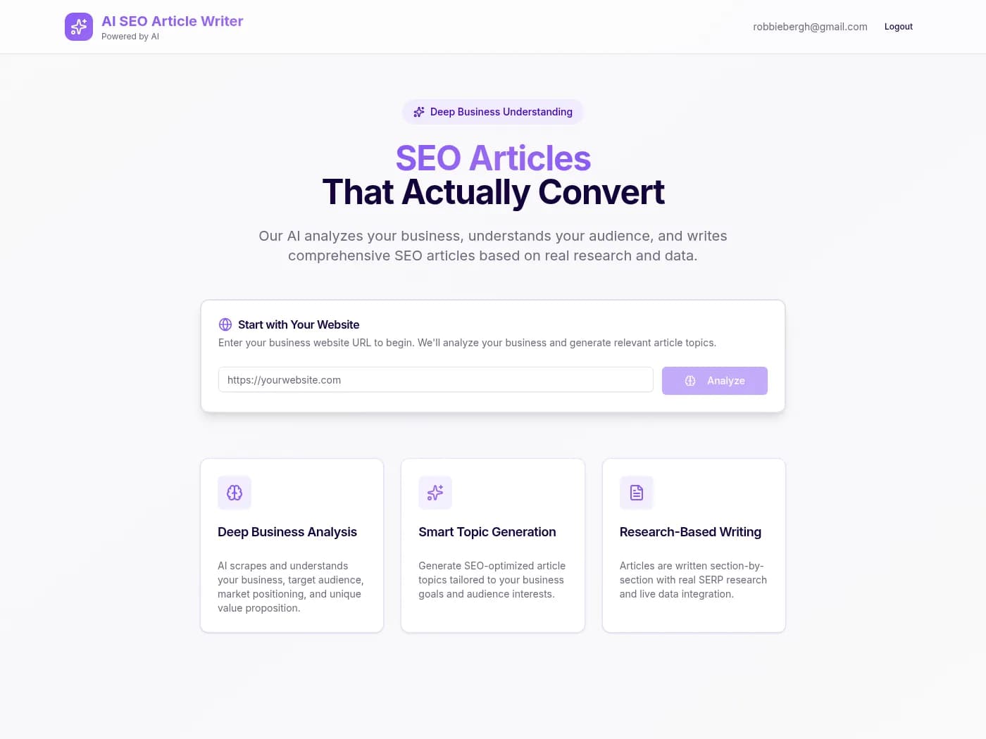 AI-Powered SEO Article Generator for Deep Business Understanding