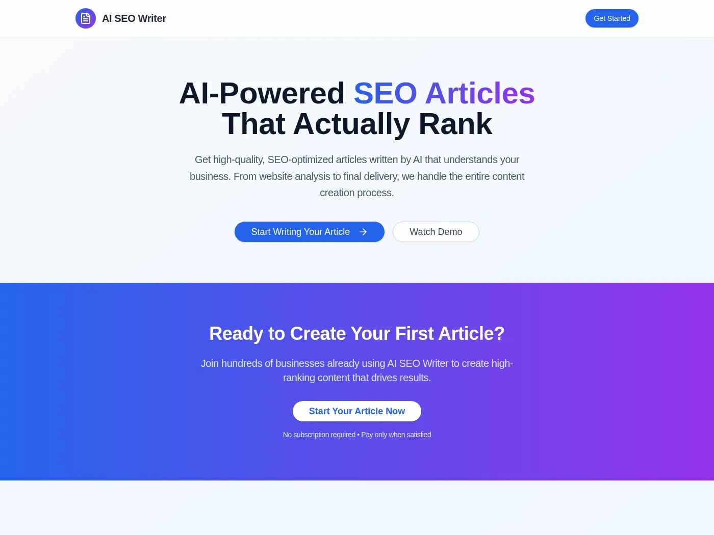 AI SEO Article Writer SaaS