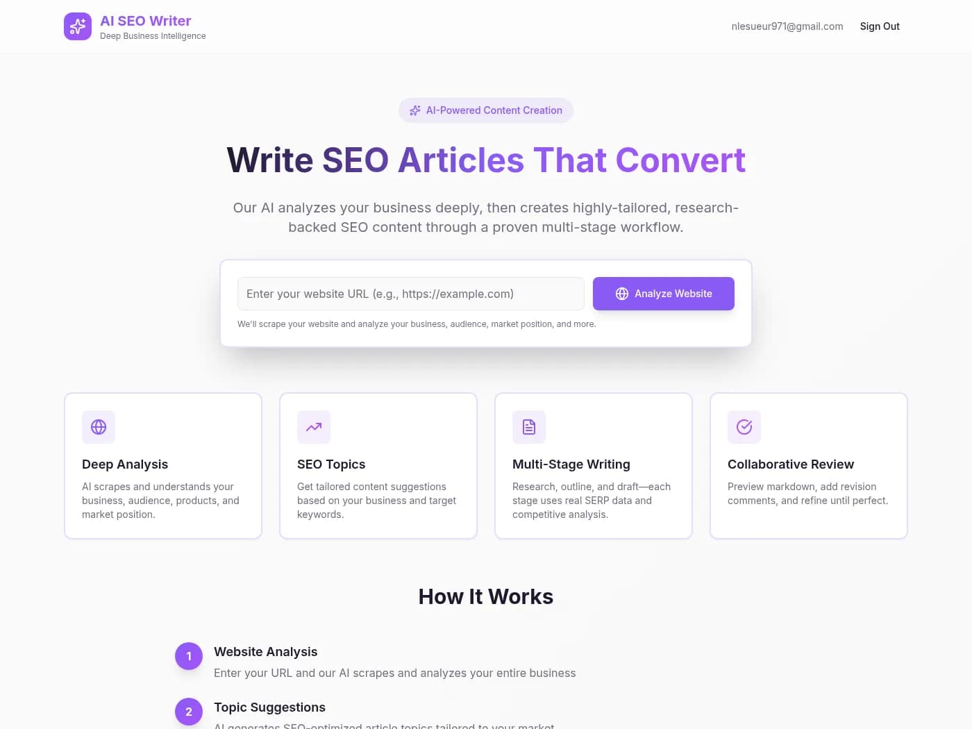 AI-Powered SEO Article Writer with Deep Business Analysis