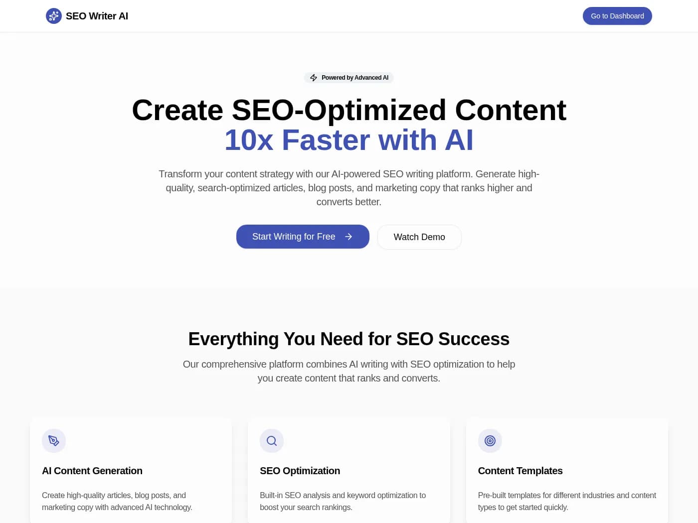 AI SEO Writer SaaS Platform