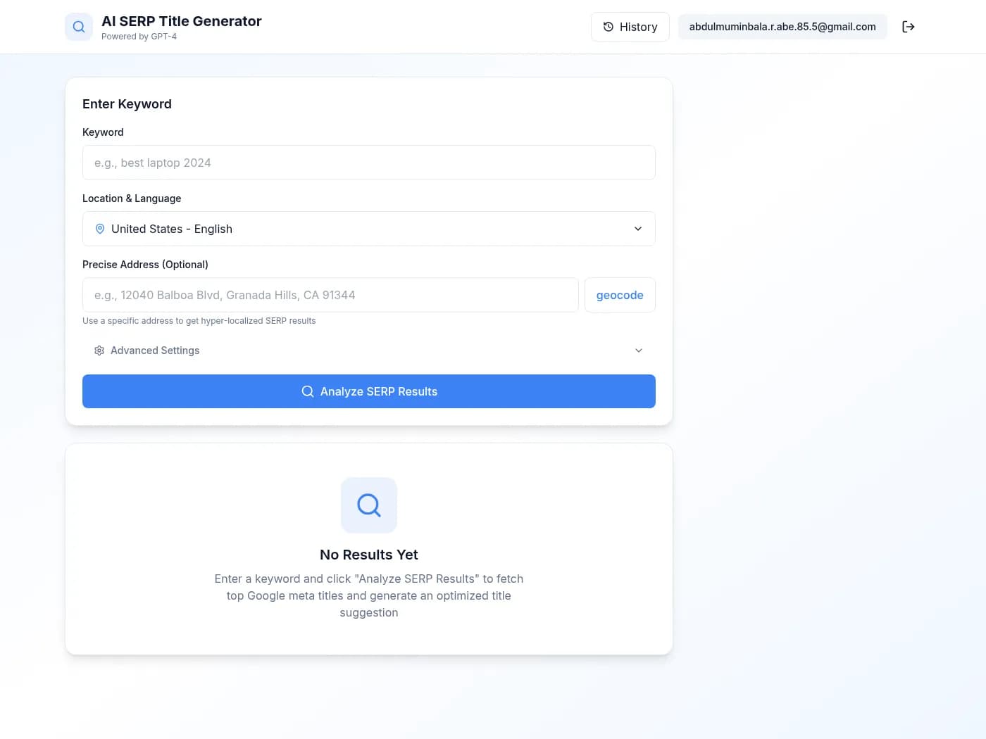 AI-Powered Google SERP Meta Title Generator