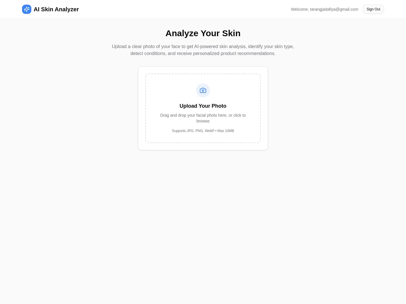 AI Skin Analyzer & Product Recommender