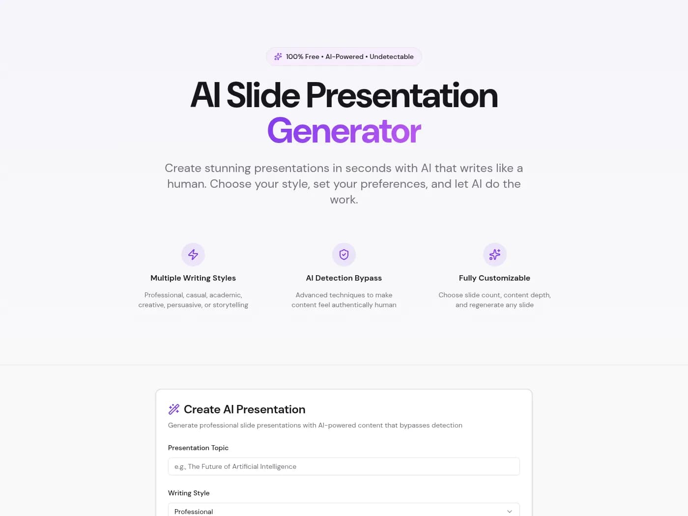 AI Slide Presentation Generator