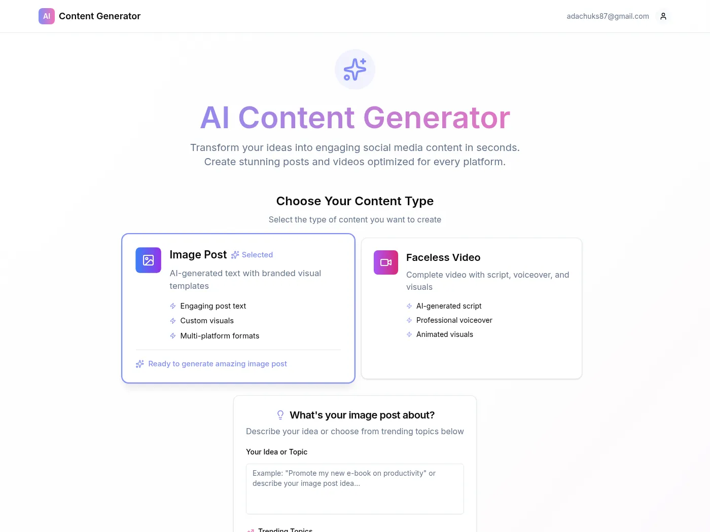AI-Powered Social Content Generator
