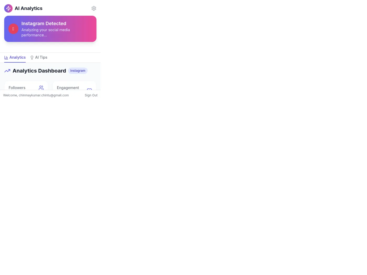 AI Social Media Analytics & Growth Chrome Extension