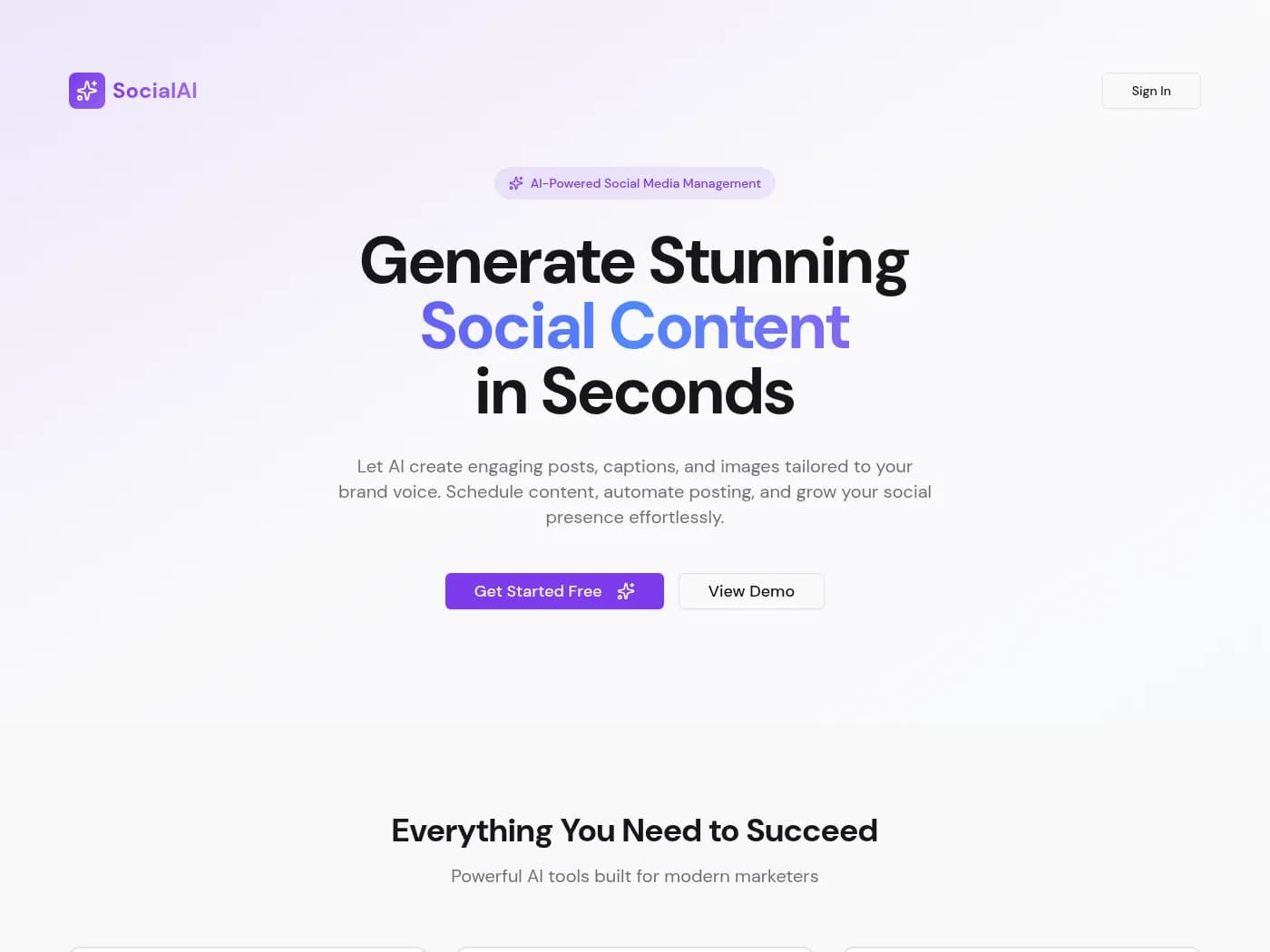 AI Social Media Manager SaaS