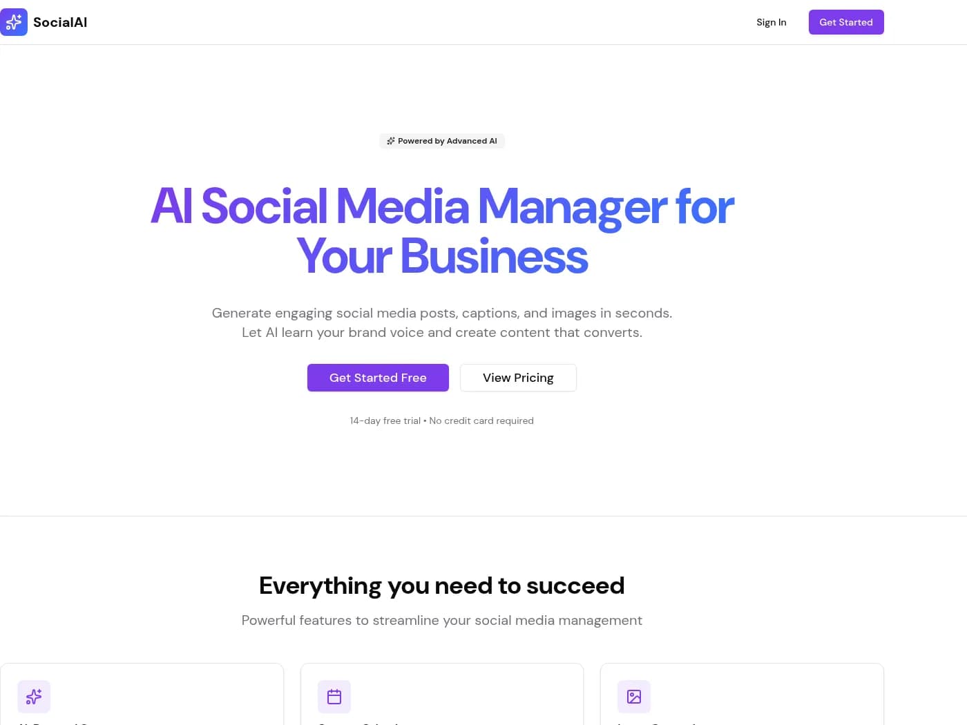 AI Social Media Manager SaaS