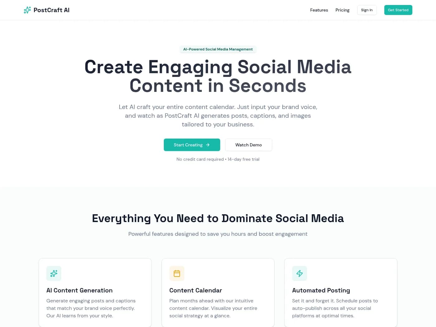 AI Social Media Manager SaaS
