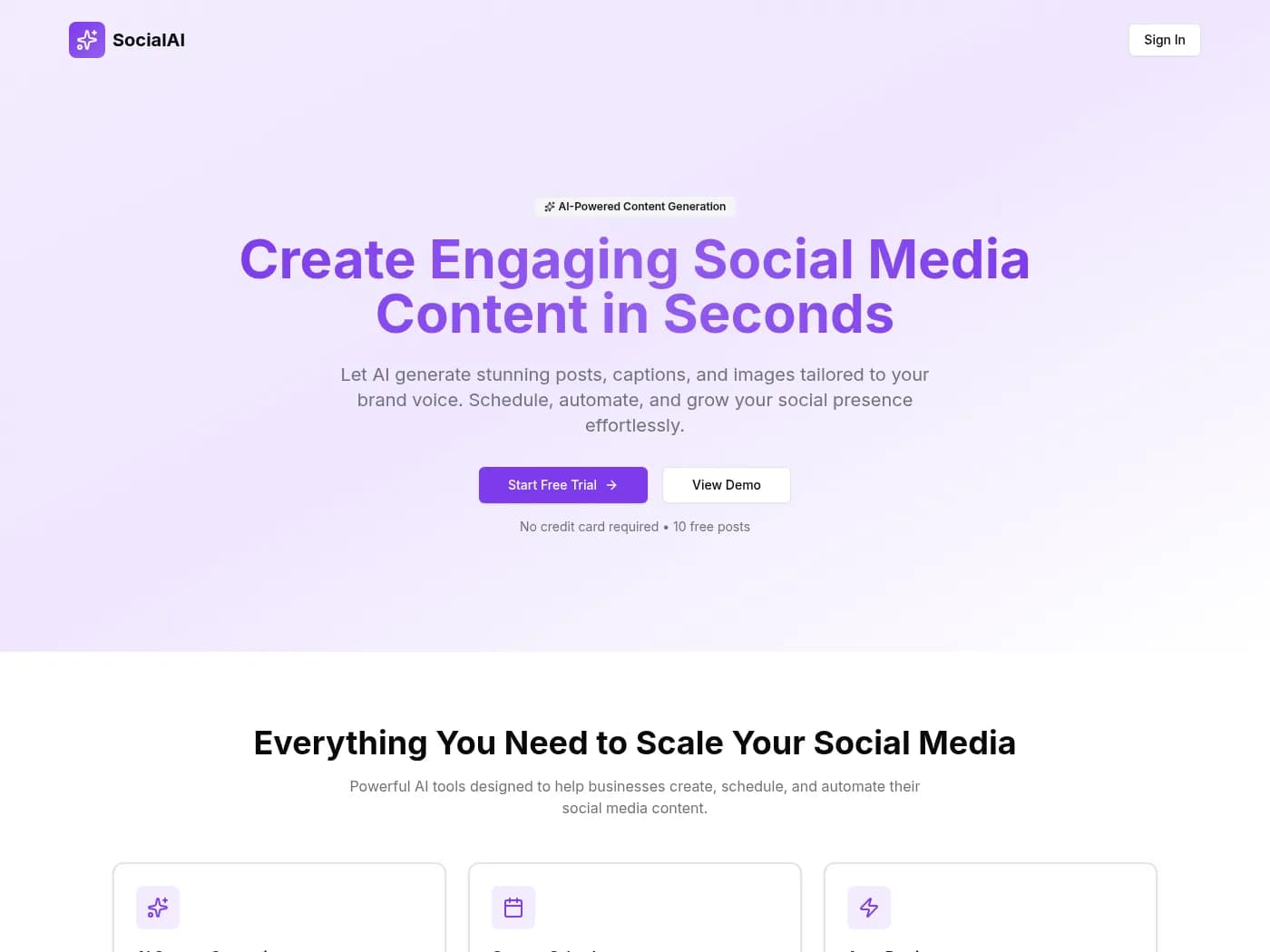 AI-Powered Social Media Manager SaaS