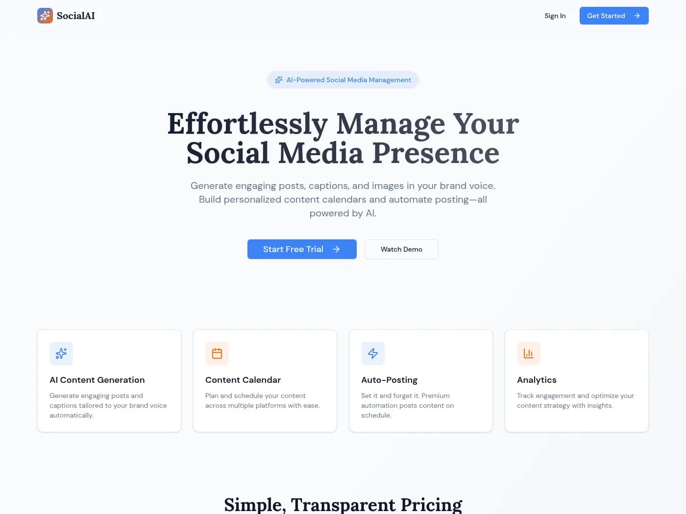 AI Social Media Manager SaaS