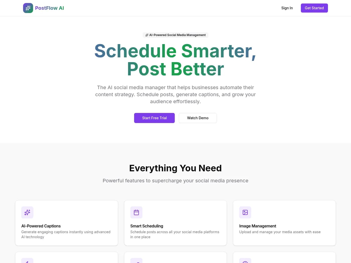 AI Social Media Manager SaaS Platform