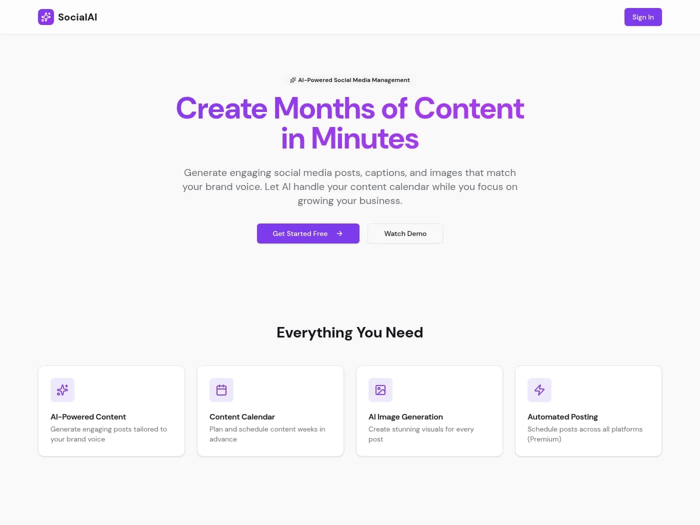 AI Social Media Manager SaaS