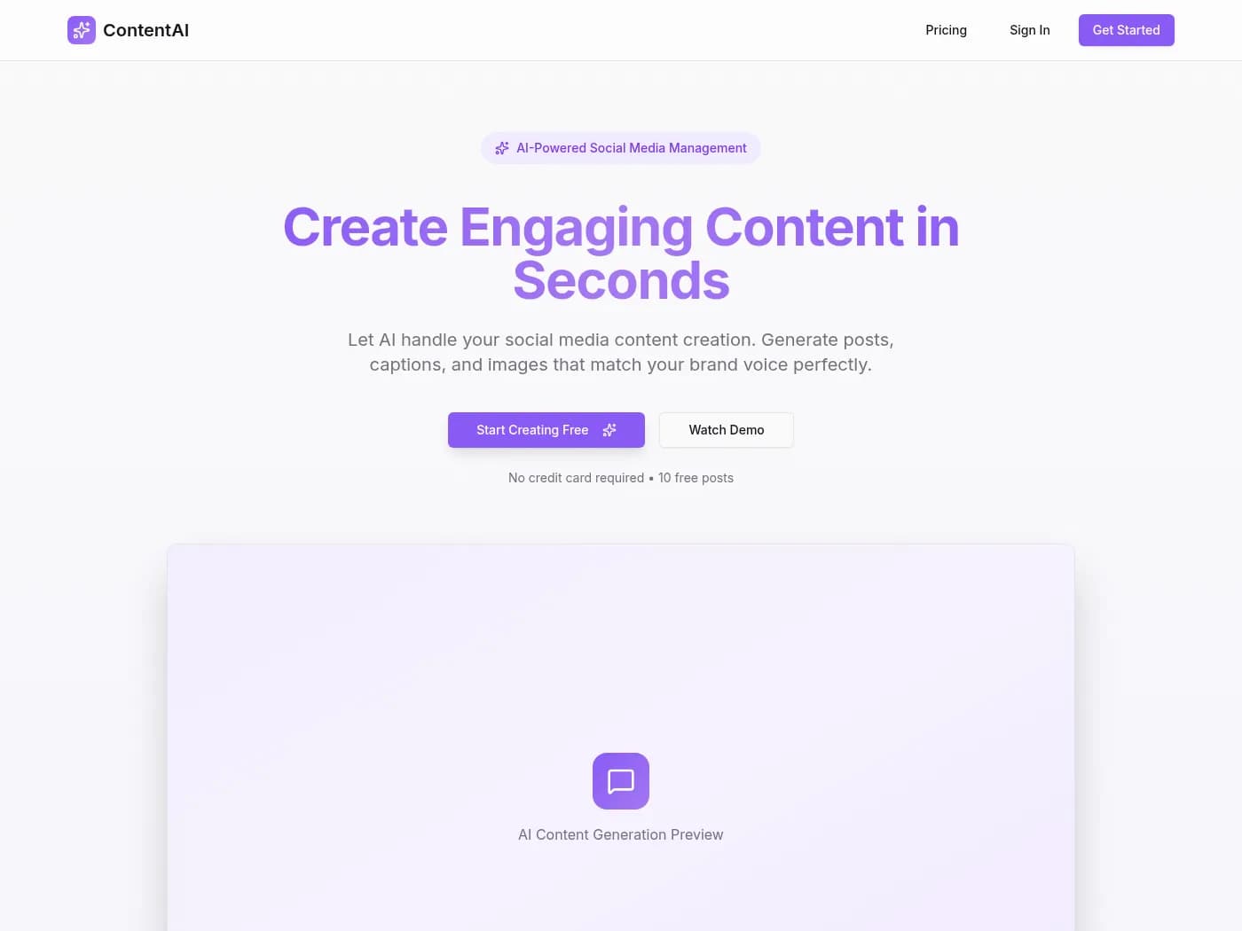 AI Social Media Content Manager SaaS