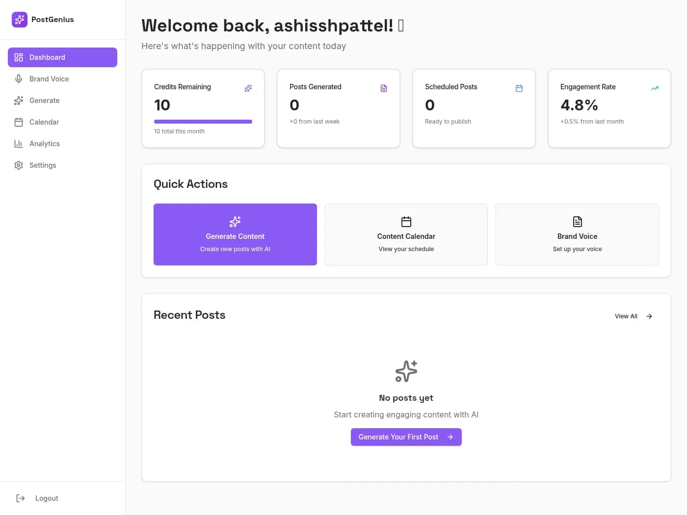 AI Social Media Manager SaaS