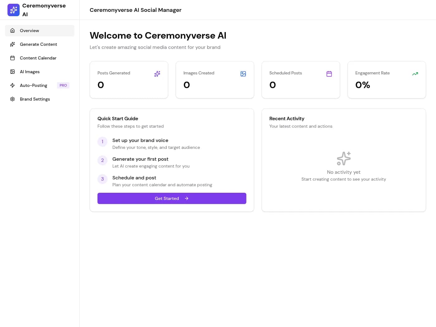 Ceremonyverse AI Social Media Manager SaaS