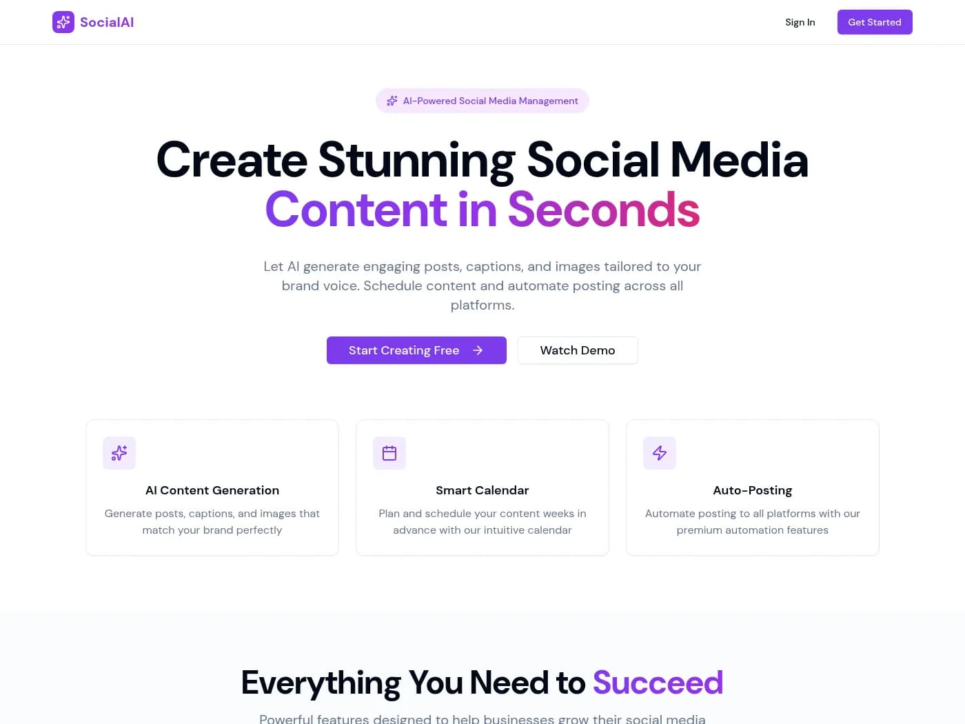 AI-Powered Social Media Manager SaaS