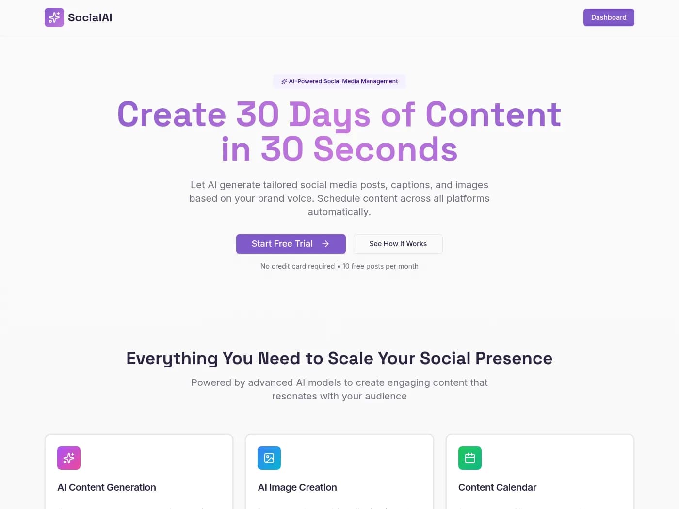 AI Social Media Manager SaaS