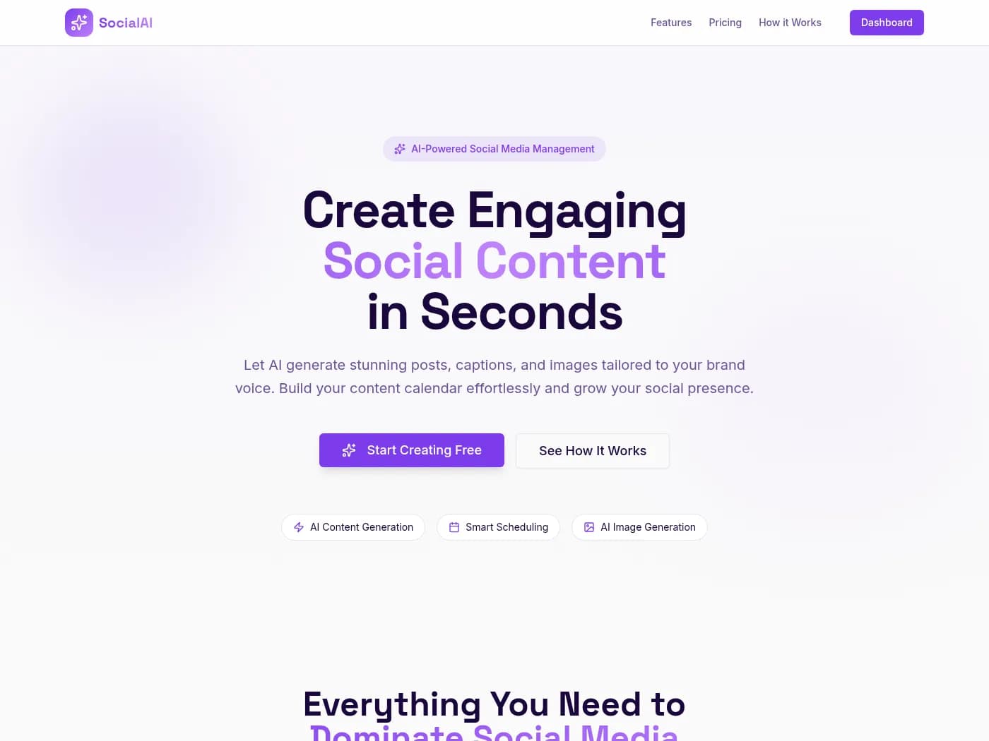 AI-Powered Social Media Manager SaaS
