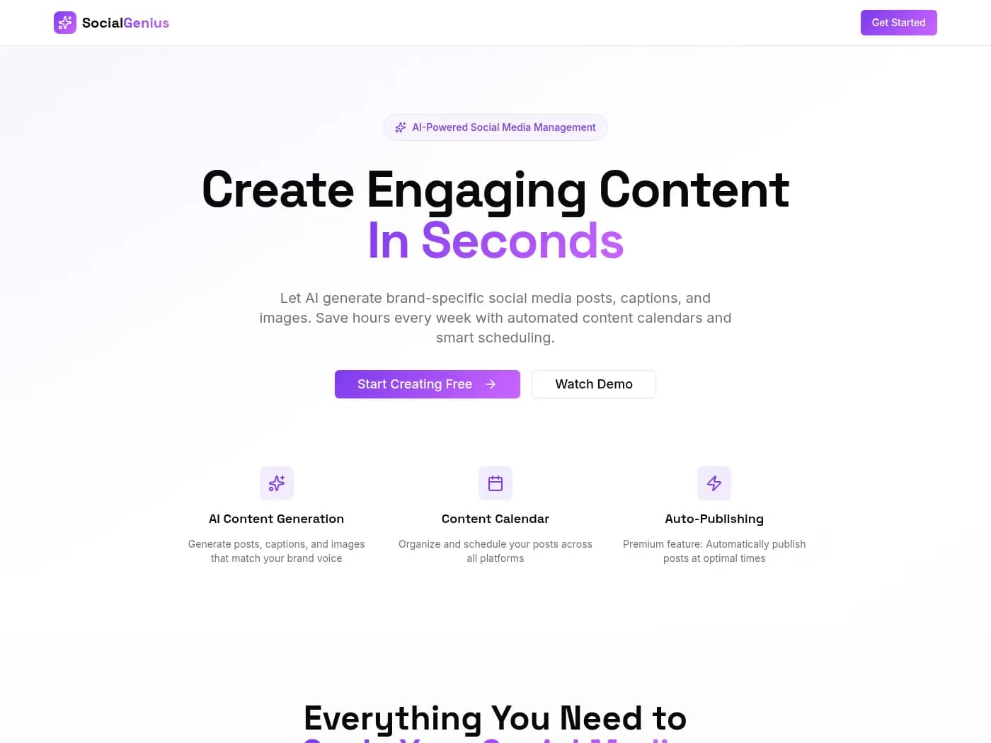 AI Social Media Manager SaaS