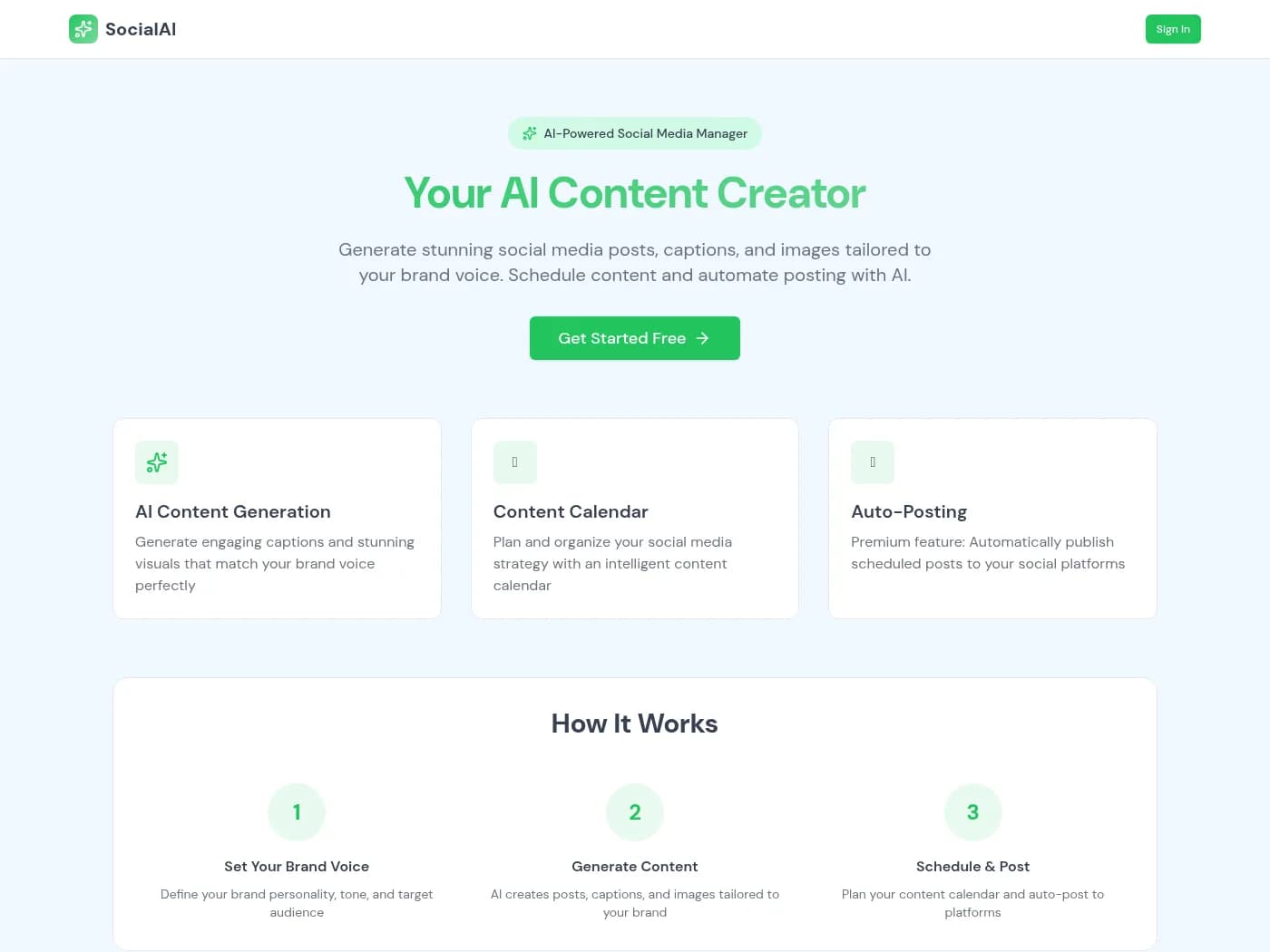 AI-Driven Social Media Content Manager SaaS