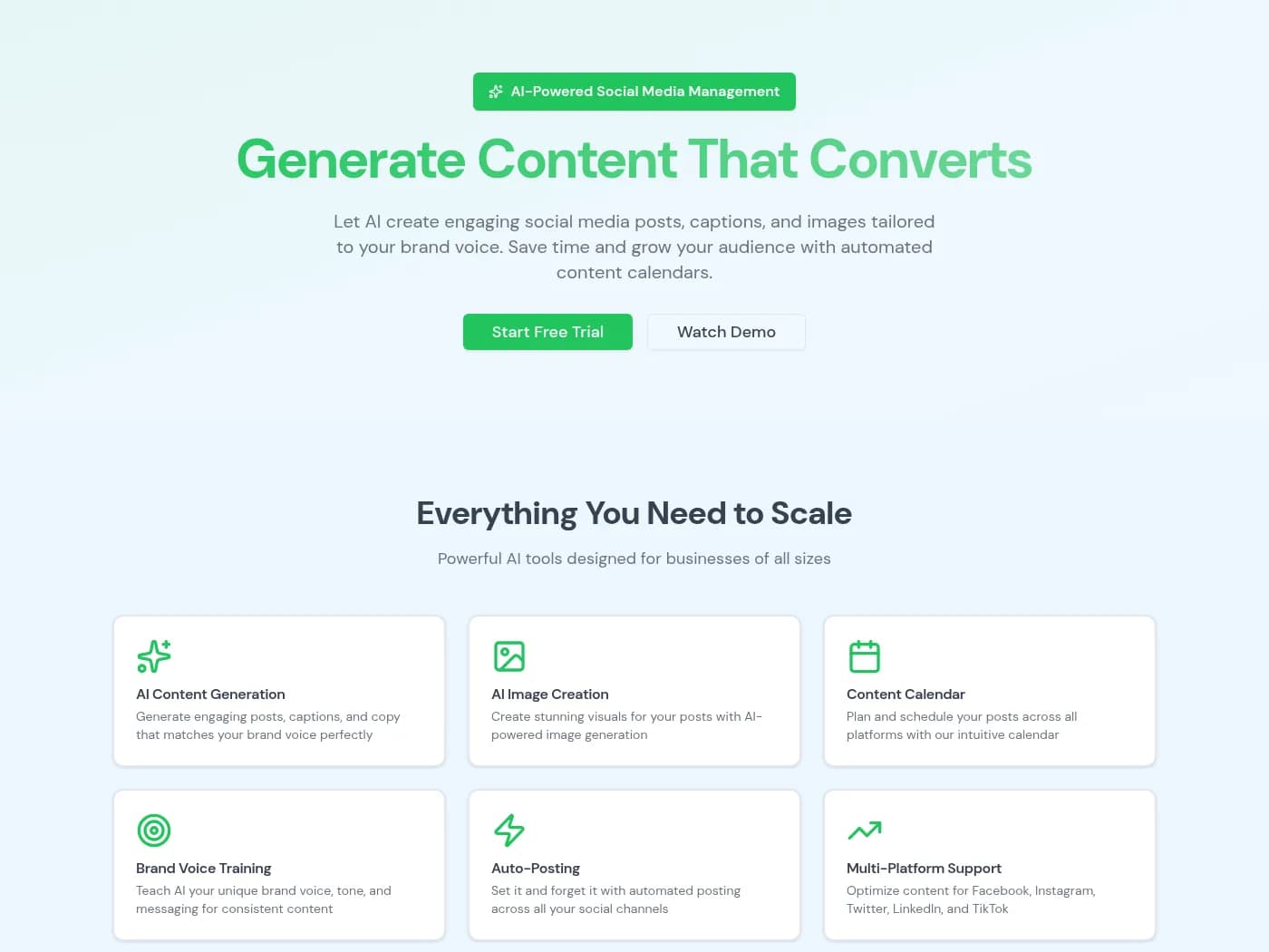 AI Social Media Manager SaaS