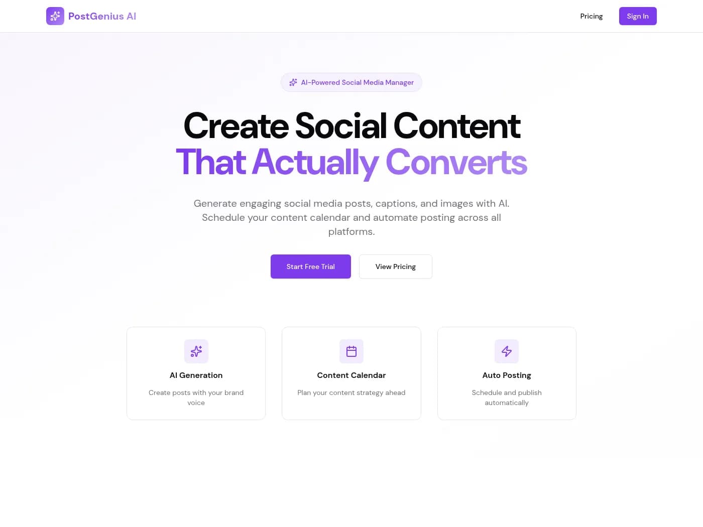 AI Social Media Manager & Automation SaaS