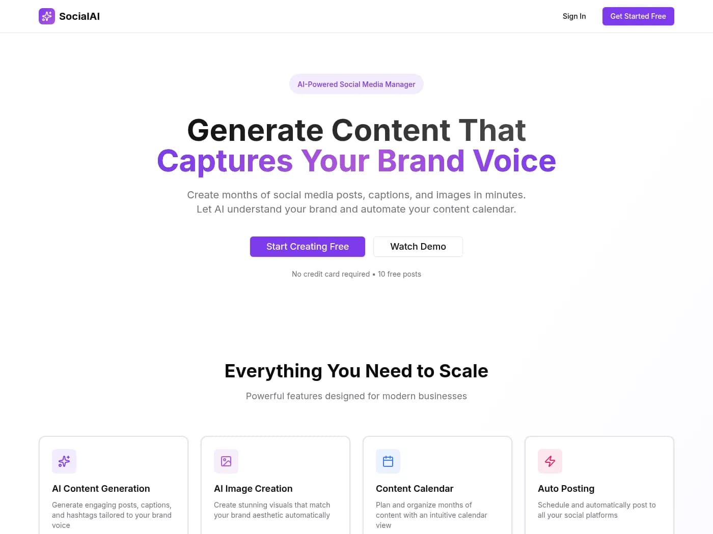 AI Social Media Manager SaaS