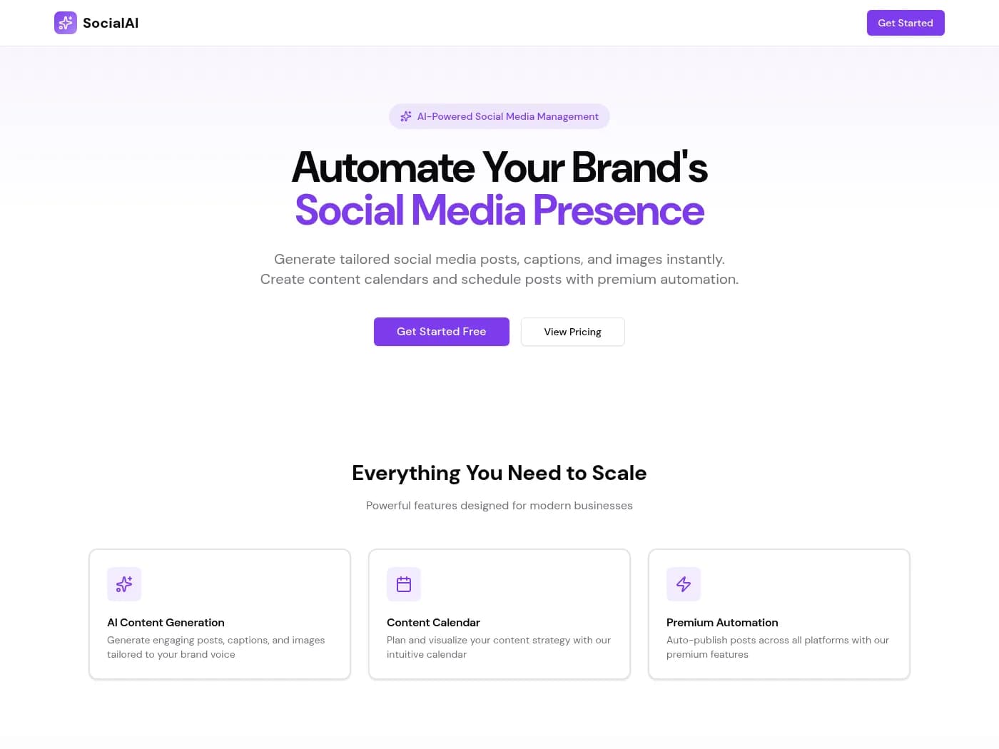AI Social Media Manager SaaS
