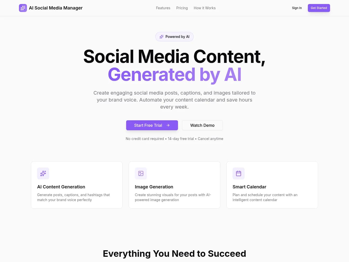 AI Social Media Manager SaaS