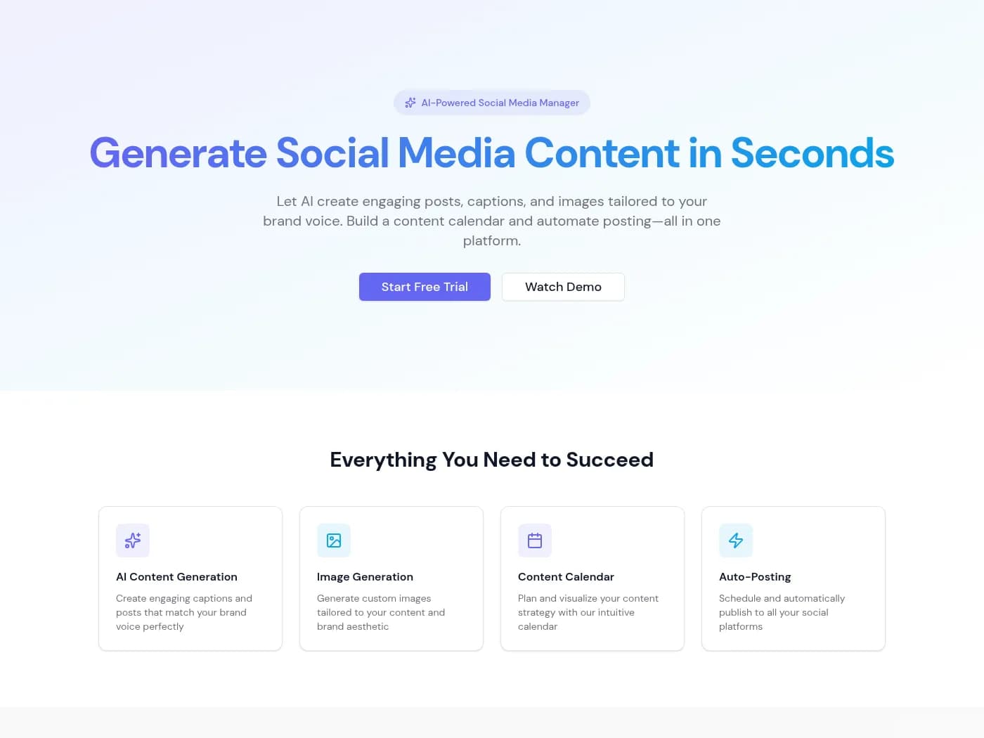 AI Social Media Manager SaaS for Businesses