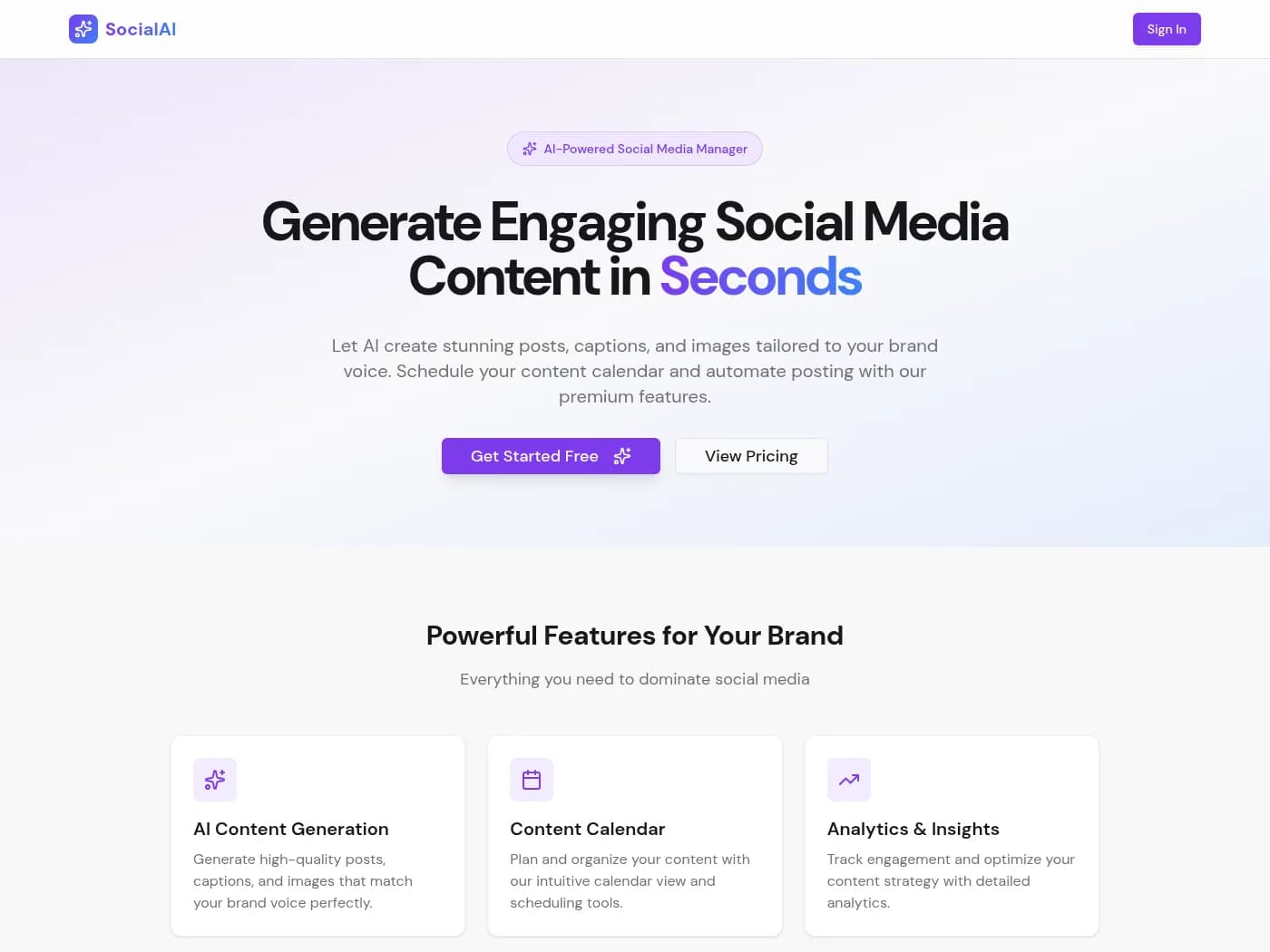 AI Social Media Manager SaaS for Businesses
