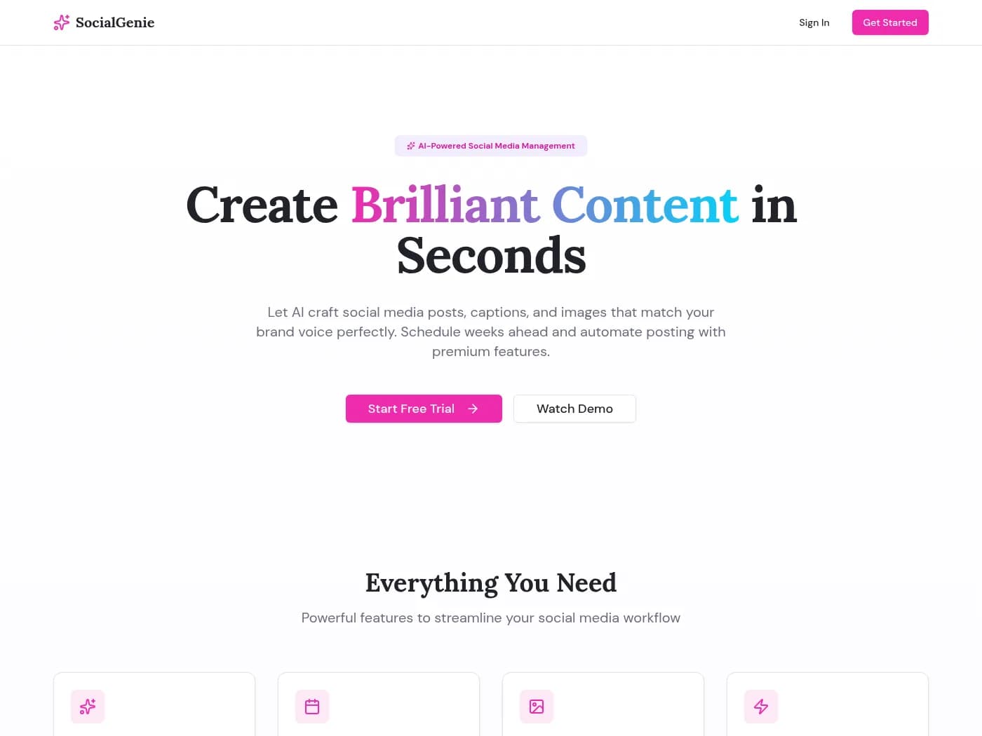 SocialGenie AI Manager