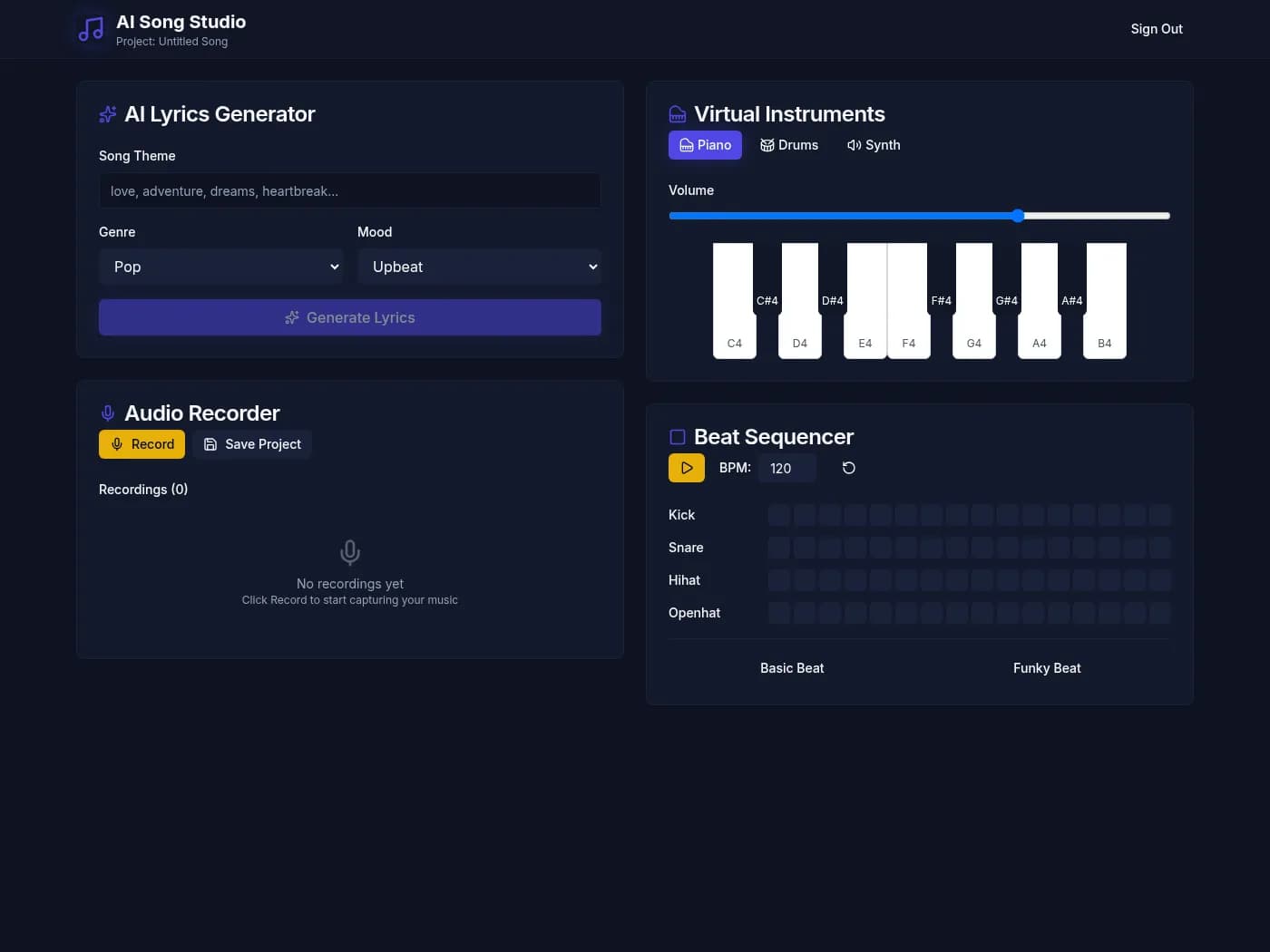 AI-Powered Song Creation Studio