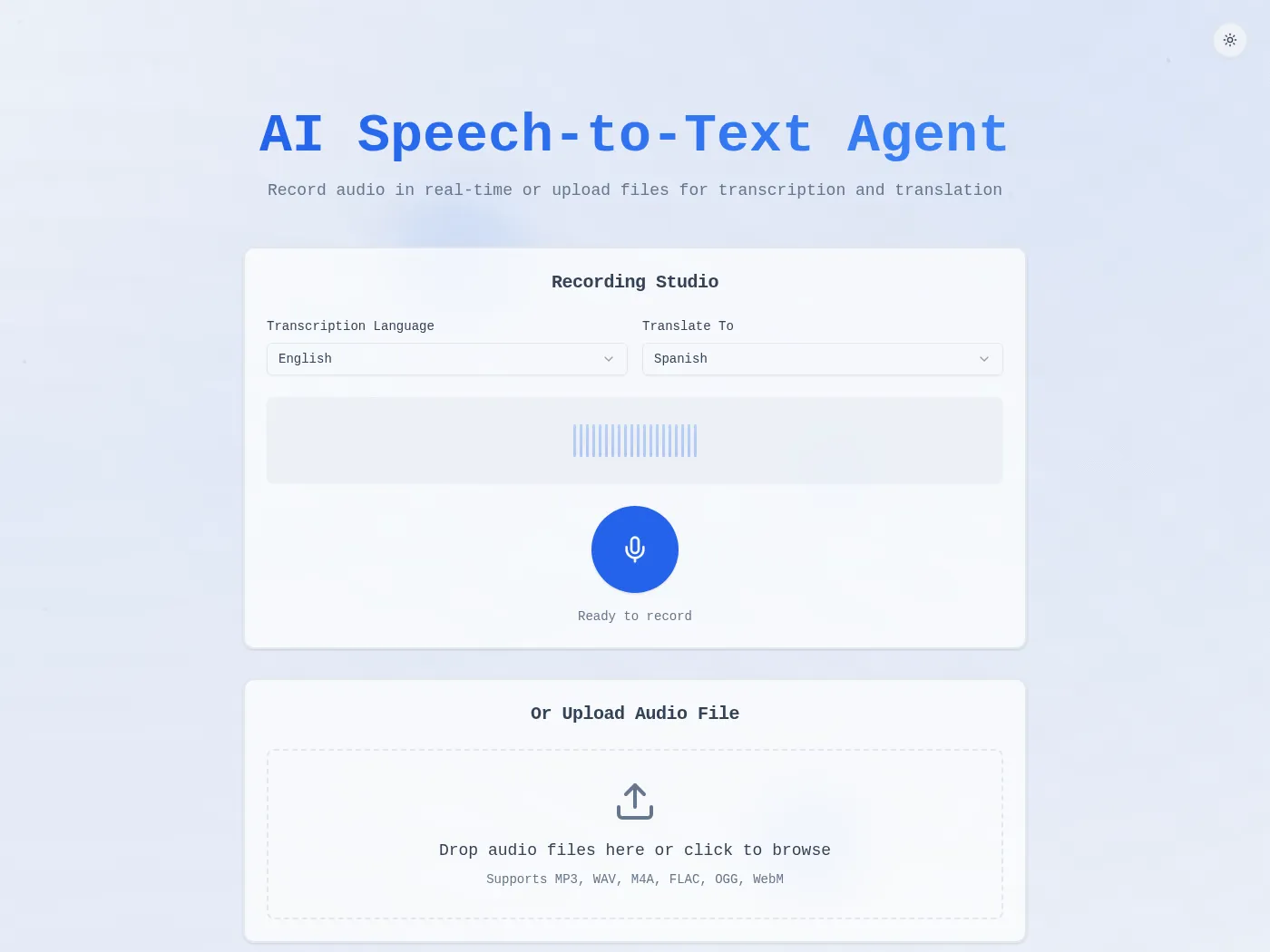 AI Speech-to-Text & Translation Web App