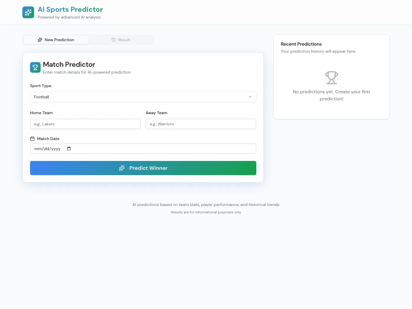 AI-Powered Sports Match Predictor
