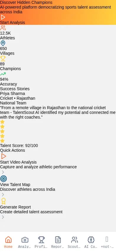 AI-Driven Sports Talent Discovery Platform for Underserved Athletes