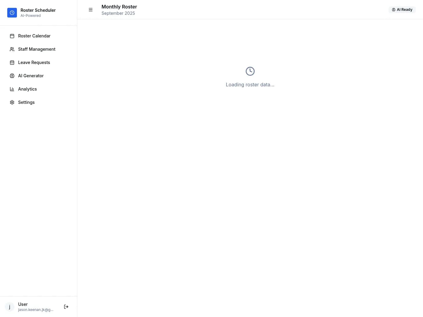 AI-Powered Staff Roster Scheduler Web App