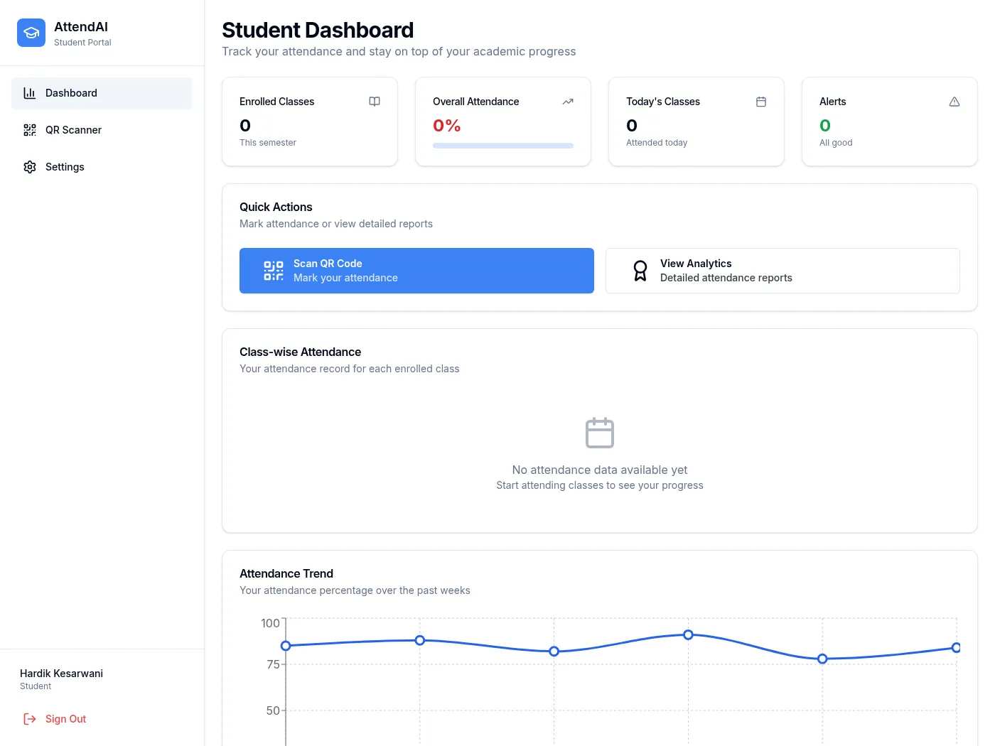 AI-Powered Student Attendance & Analytics Web App