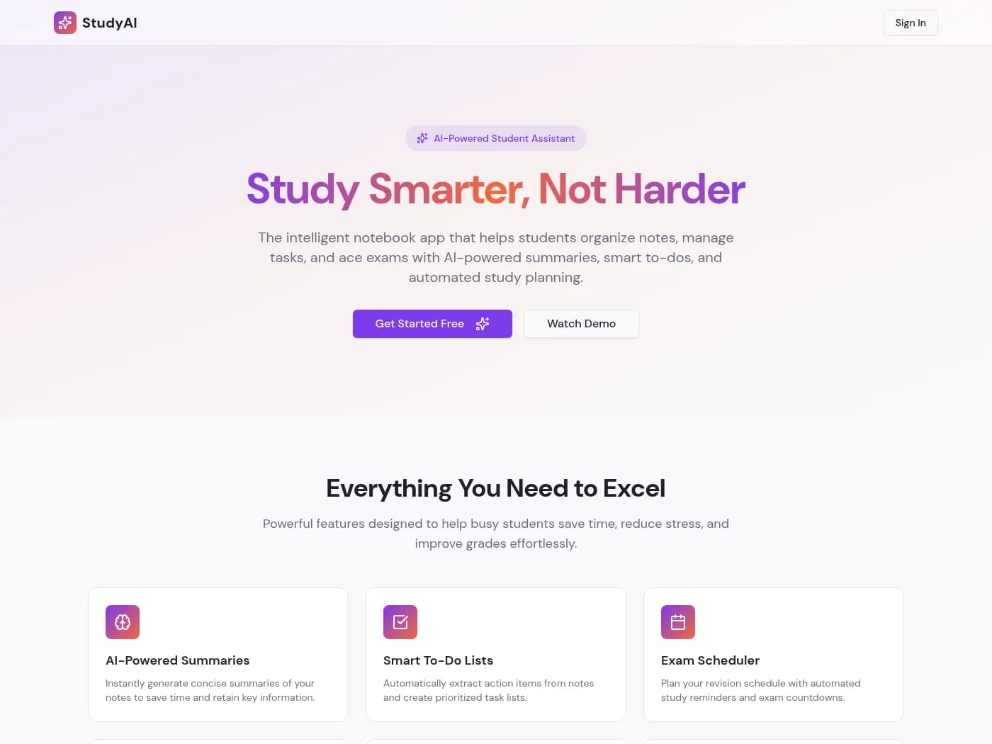 AI-Powered Student Notebook and Study Assistant