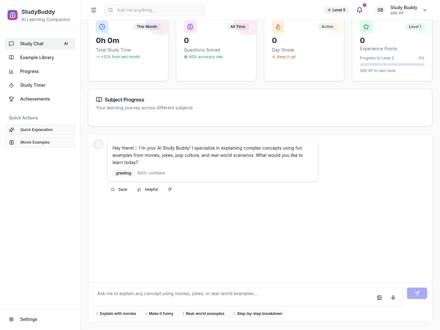 AI Study Buddy with Dynamic Real-World Examples