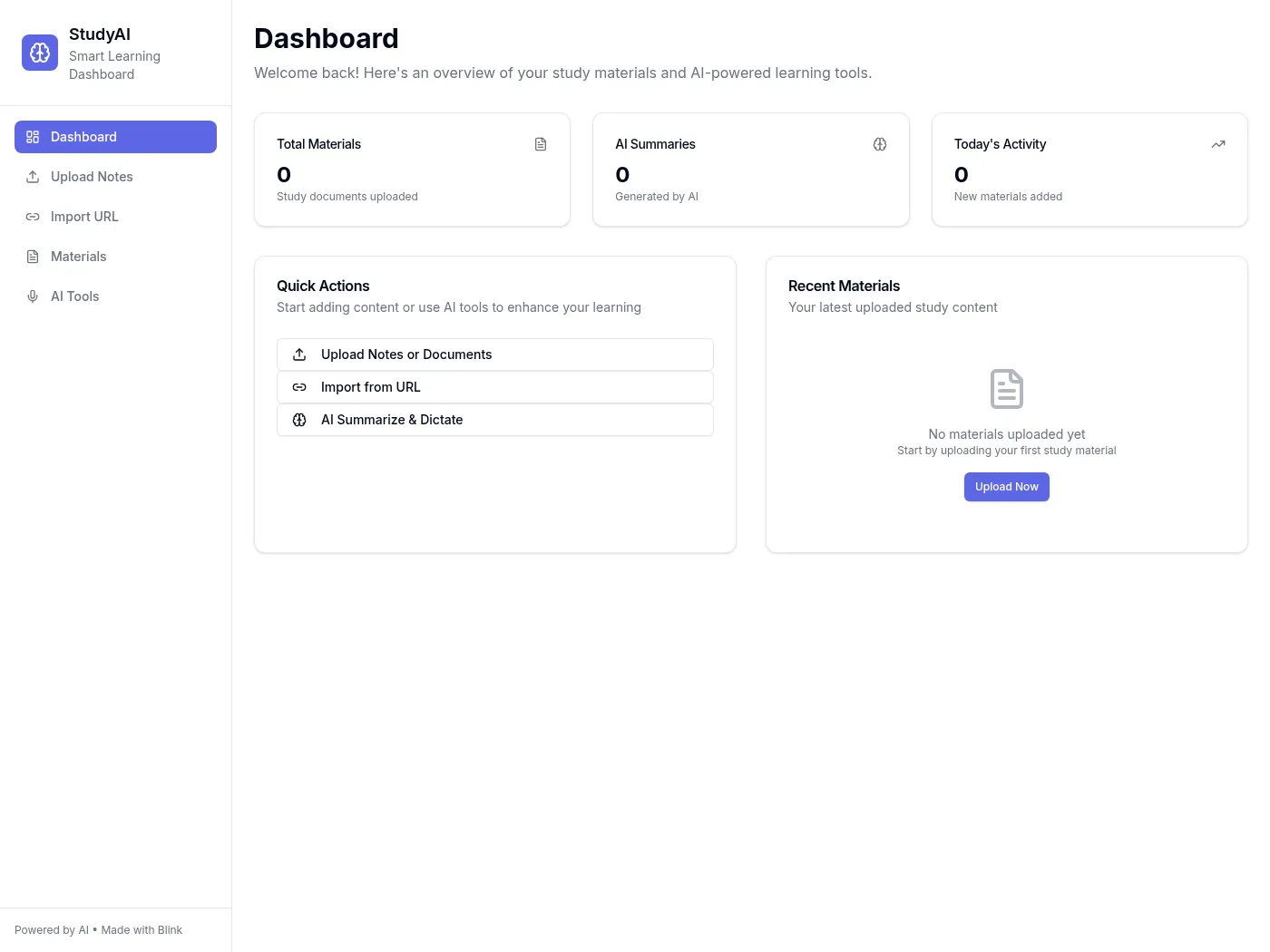AI-Powered Study Dashboard